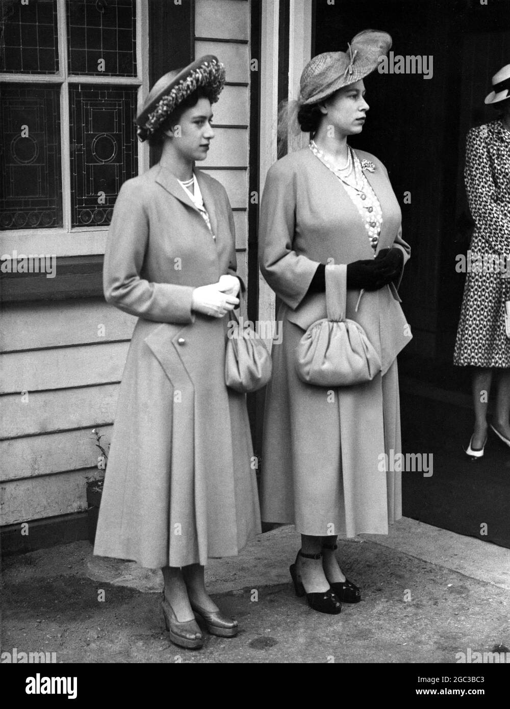 Princess Elizabeth and her sister Princess Margaret at Ballater Station ...