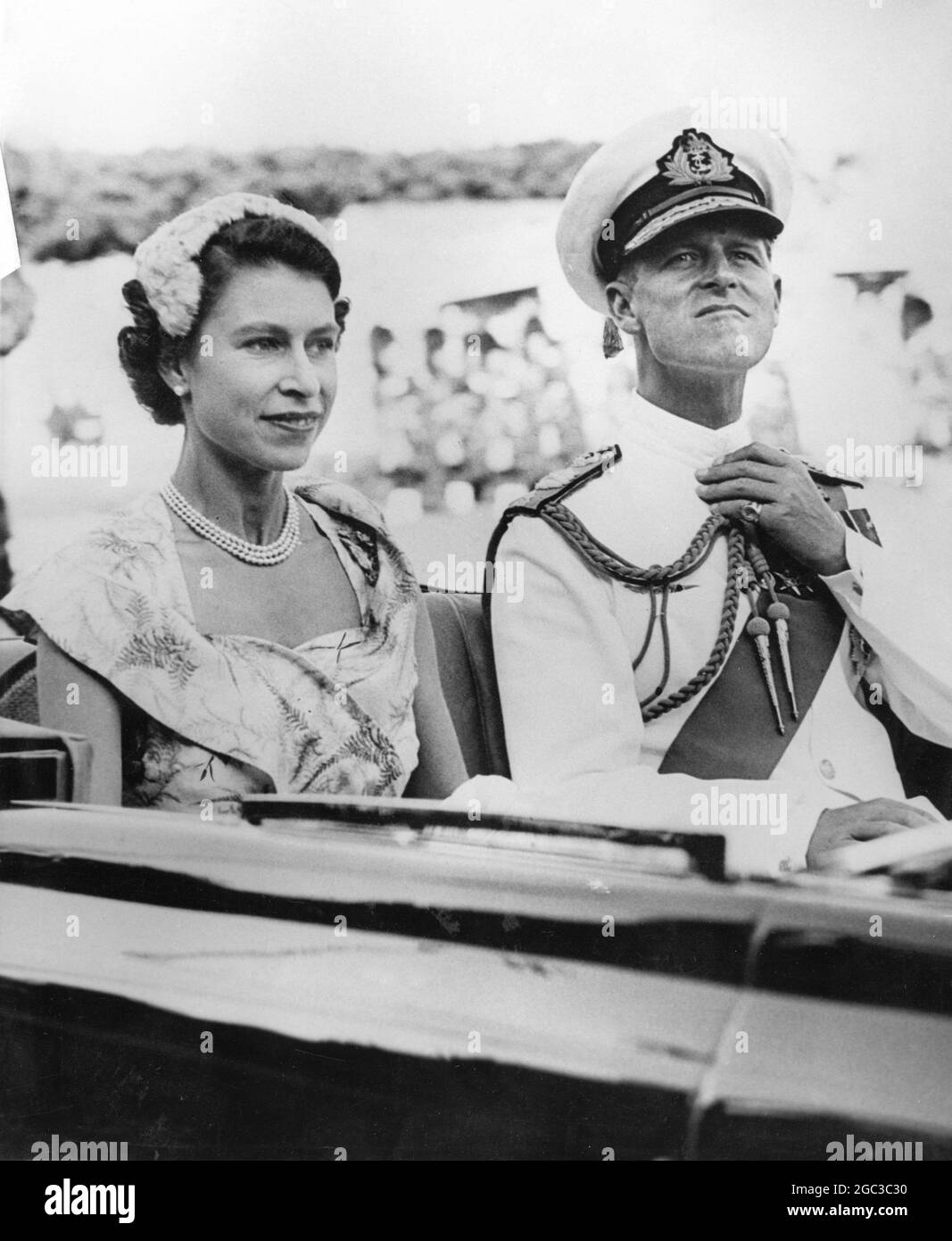 Queen Elizabeth II with the Duke of Edinburgh Prince Phillip in ...