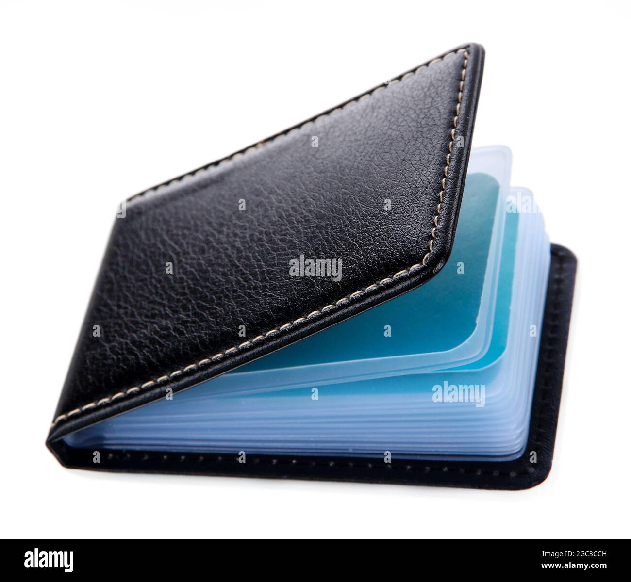 Black business card holder isolated on white Stock Photo - Alamy