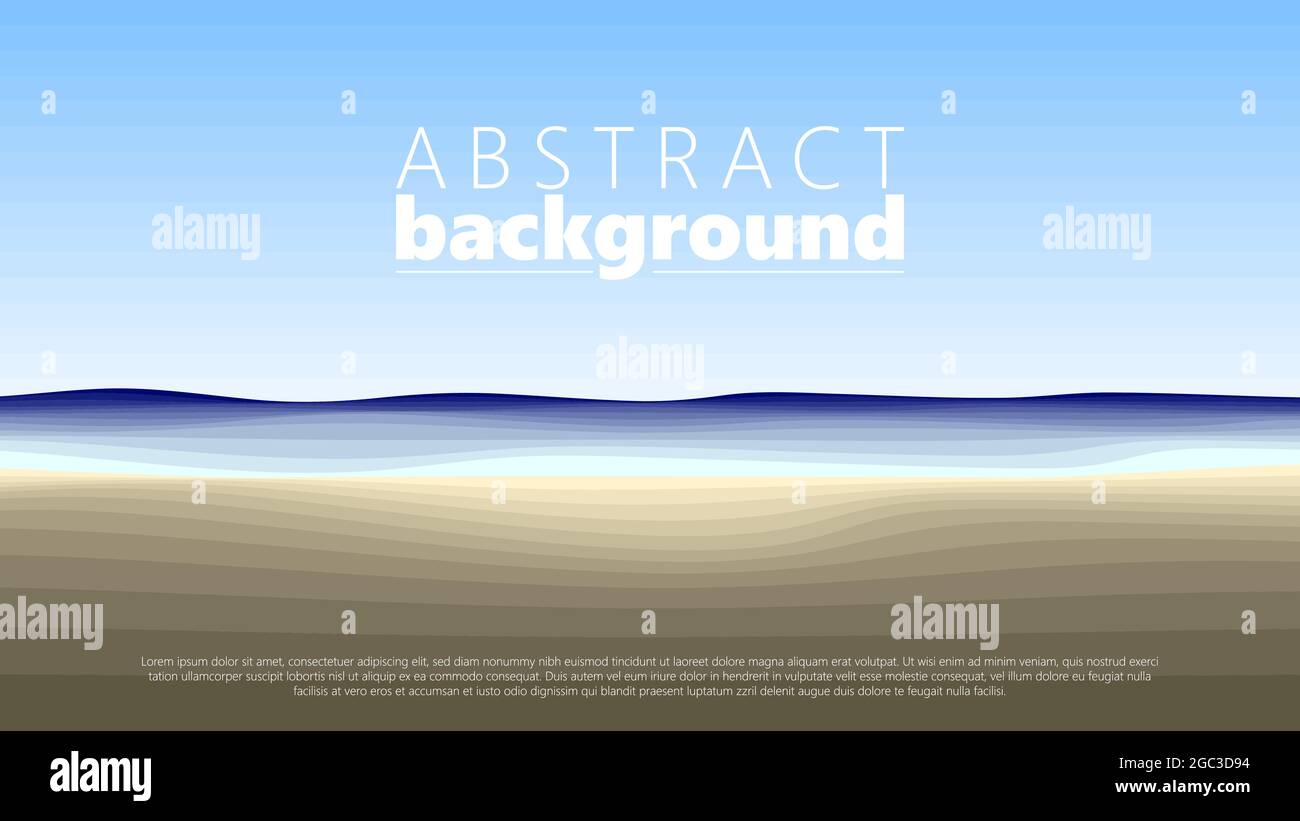 EPS10 abstract background. Stylized sky, ocean and beach. Perfect ...