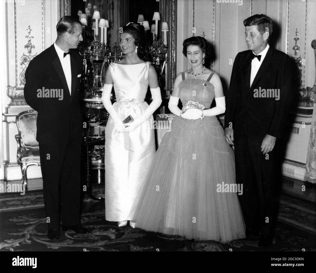 The Queen and the Duke of Edinburgh seen with President John F Kennedy ...