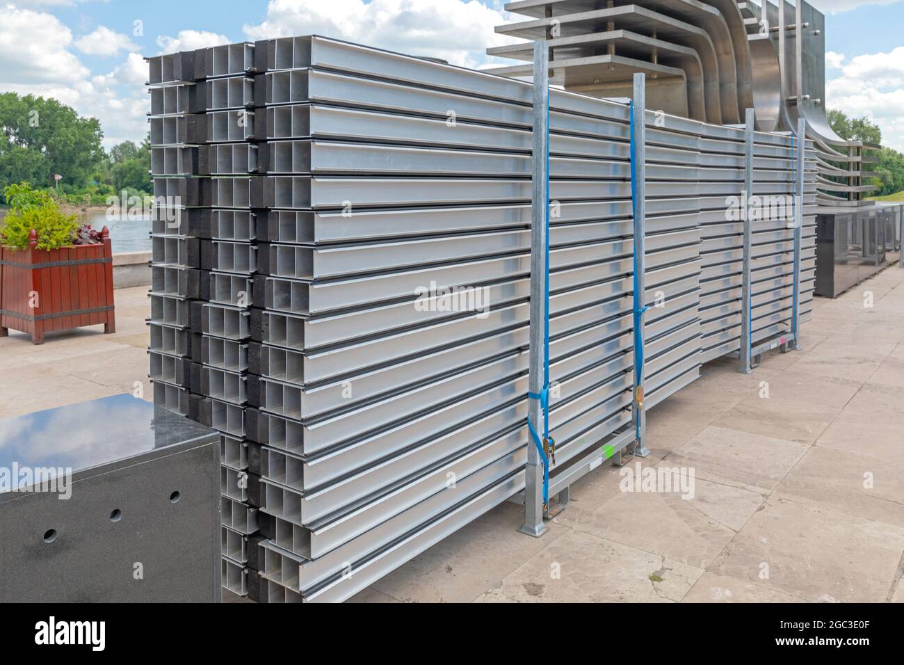 Aluminium Metal Modular Scaffolding Support Panels Packed Stock Photo ...