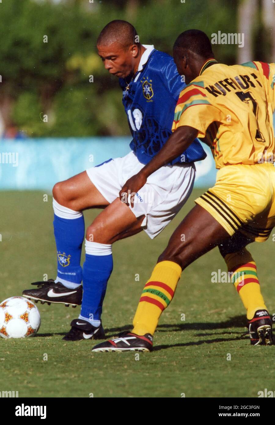Ronaldo of brazil in action at the 1996 Olympic soccer tournament Stock ...