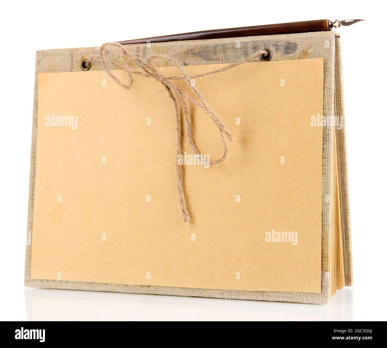 Beautiful old notebook isolated on white Stock Photo - Alamy