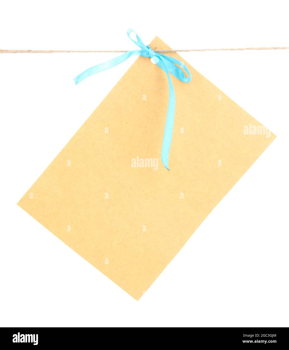 Old sheet of paper hanging on rope isolated on white Stock Photo - Alamy