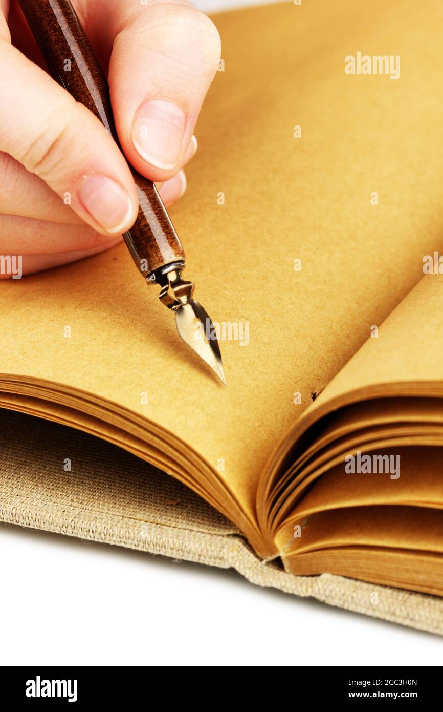 Beautiful old notebook close up Stock Photo - Alamy