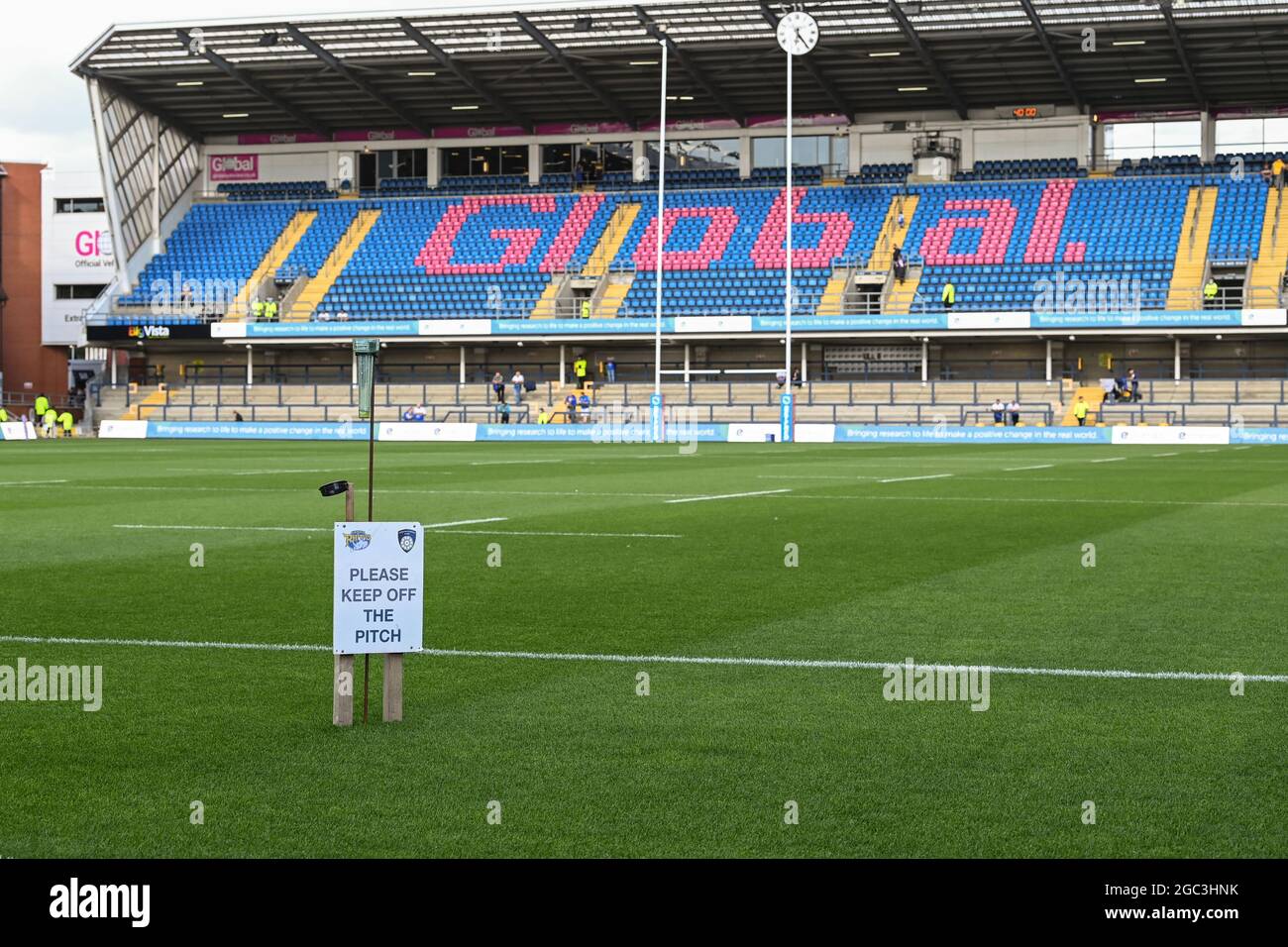 A general view of Headingley Stadium with a “Please keep off the pitch ...