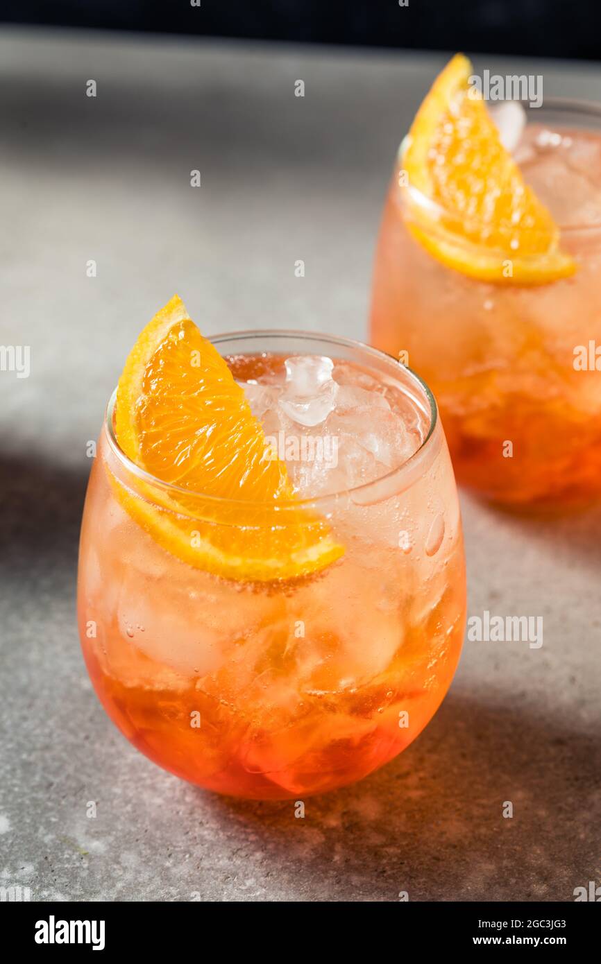 Refreshing Boozy Italian Aperol Spritz Cocktail with Oranges Stock ...