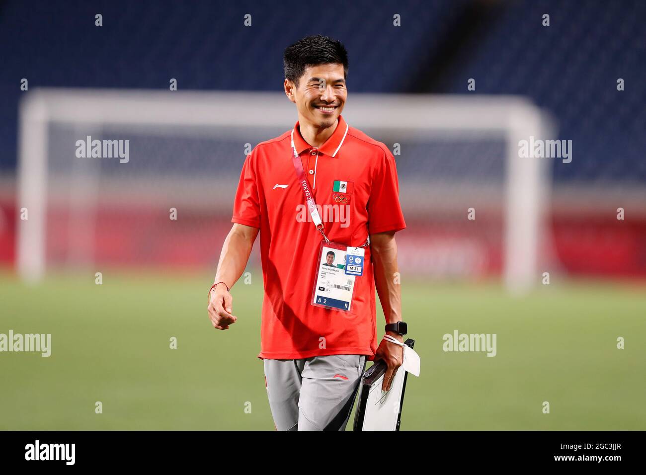 Saitama, Japan. 6th Aug, 2021. Ryota Nishimura Football/Soccer : A Japanese Mr.Nishimura works ...