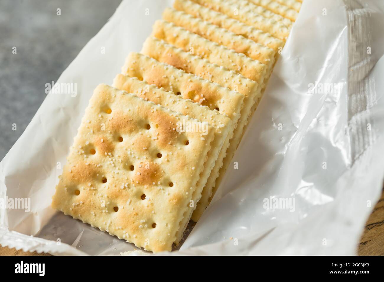 Healthy Homemade Saltine Soda Crackers Ready to Eat Stock Photo - Alamy