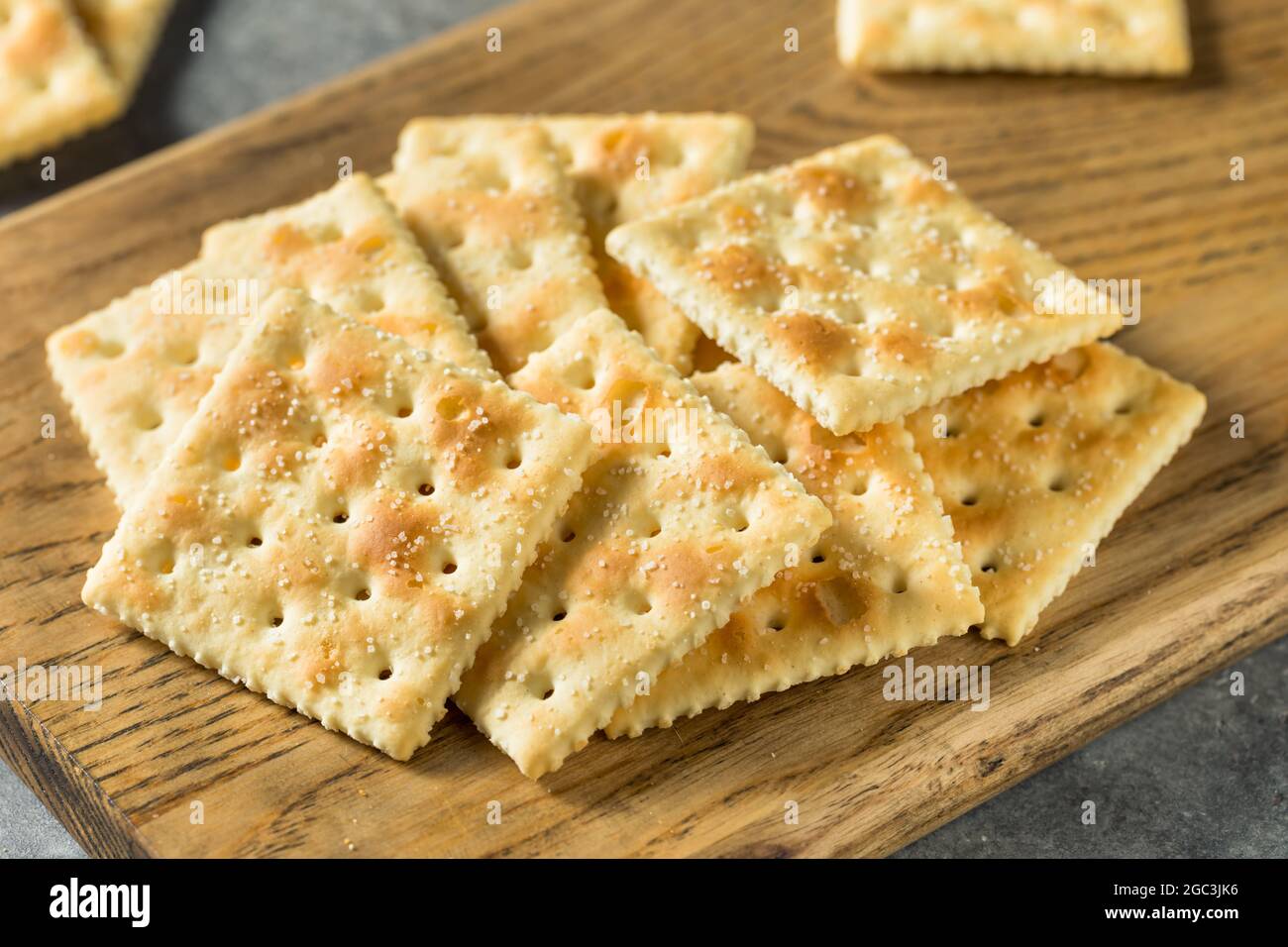 Healthy Homemade Saltine Soda Crackers Ready to Eat Stock Photo - Alamy