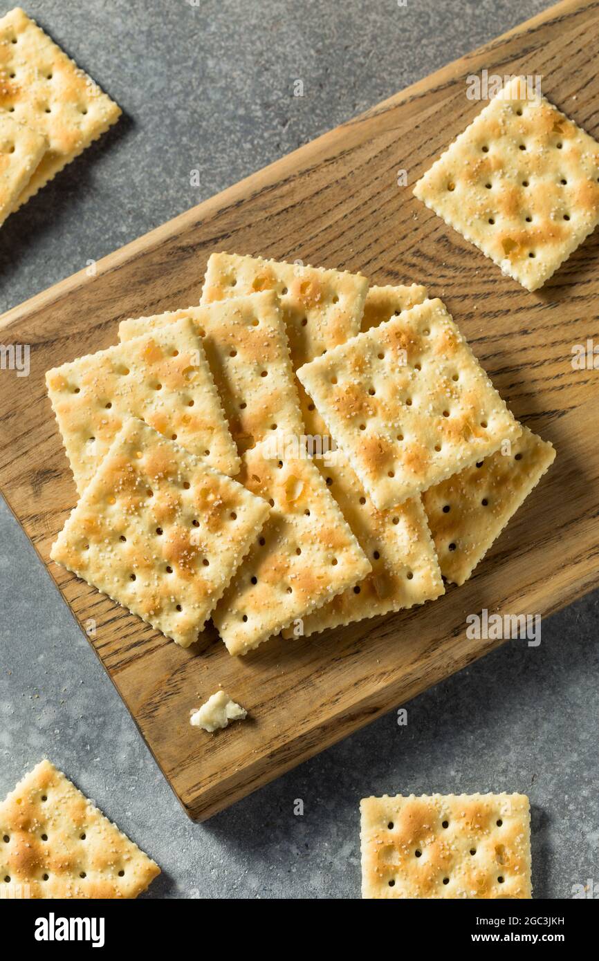 Healthy Homemade Saltine Soda Crackers Ready to Eat Stock Photo - Alamy