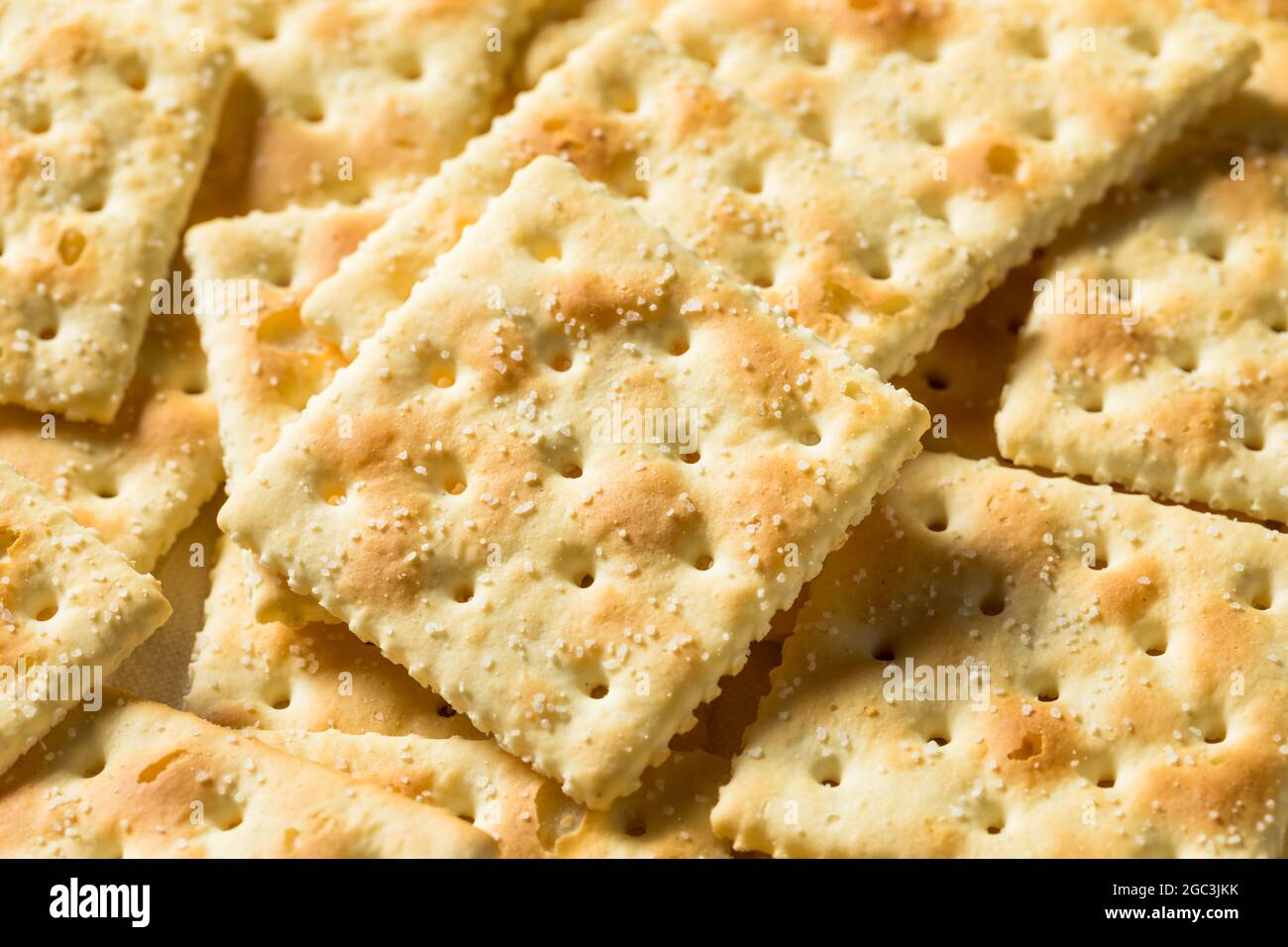 Healthy Homemade Saltine Soda Crackers Ready to Eat Stock Photo - Alamy