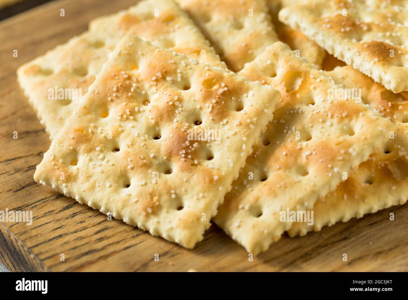 Healthy Homemade Saltine Soda Crackers Ready to Eat Stock Photo - Alamy