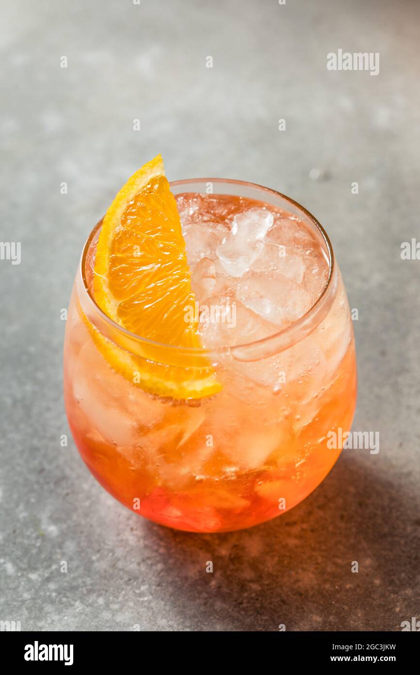 Refreshing Boozy Italian Aperol Spritz Cocktail with Oranges Stock ...