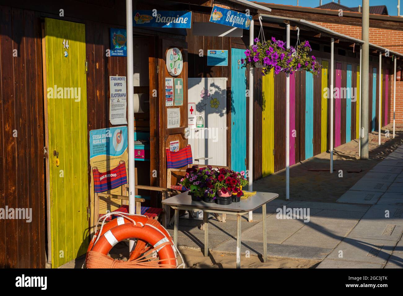 Ancona, Italy 09/07/2021: beach resort, waterfront of Palombina ...