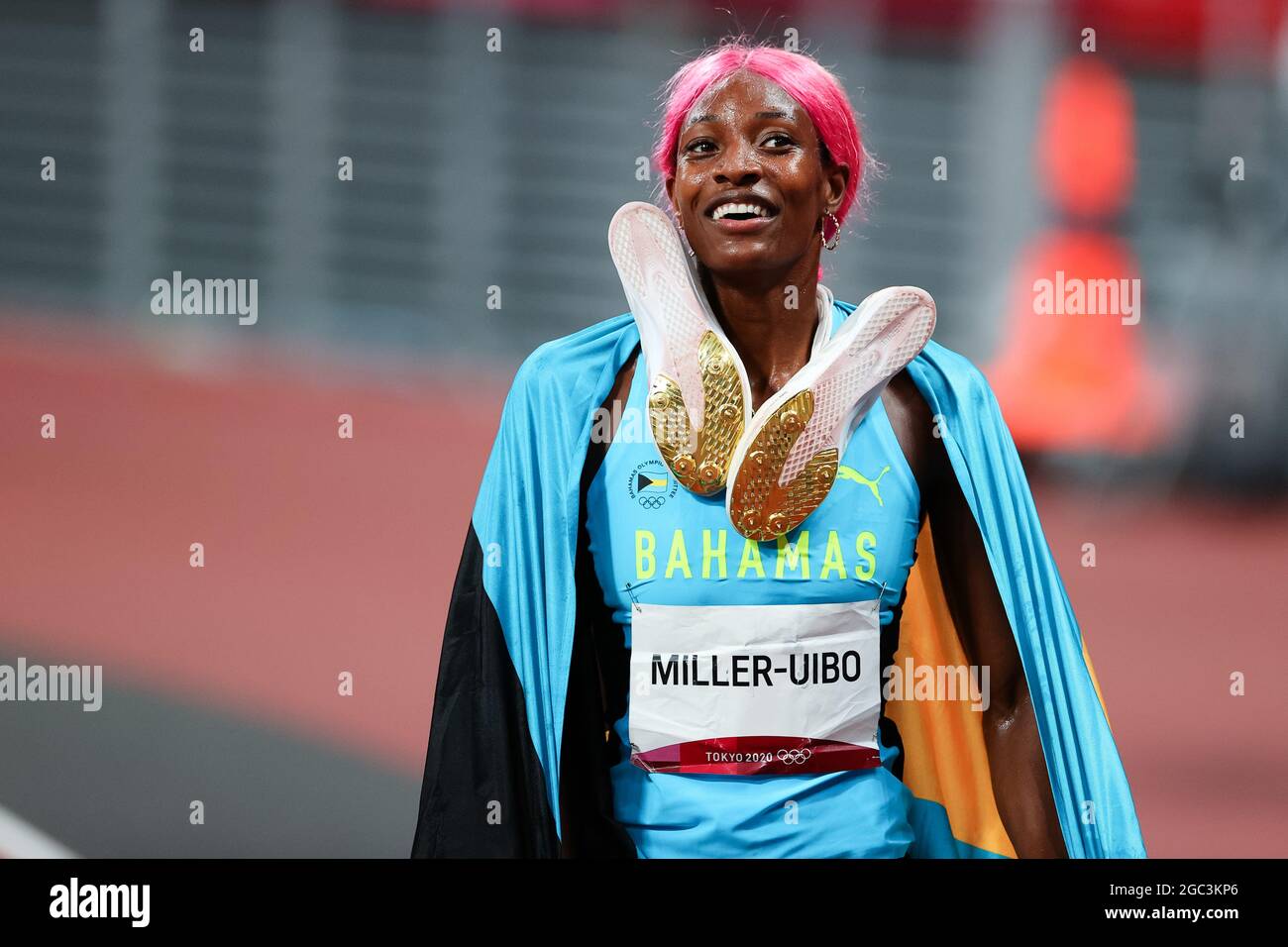 Tokyo, Japan, 6 August, 2021. Shaunae Miller-Uibo of Team Bahamas ...