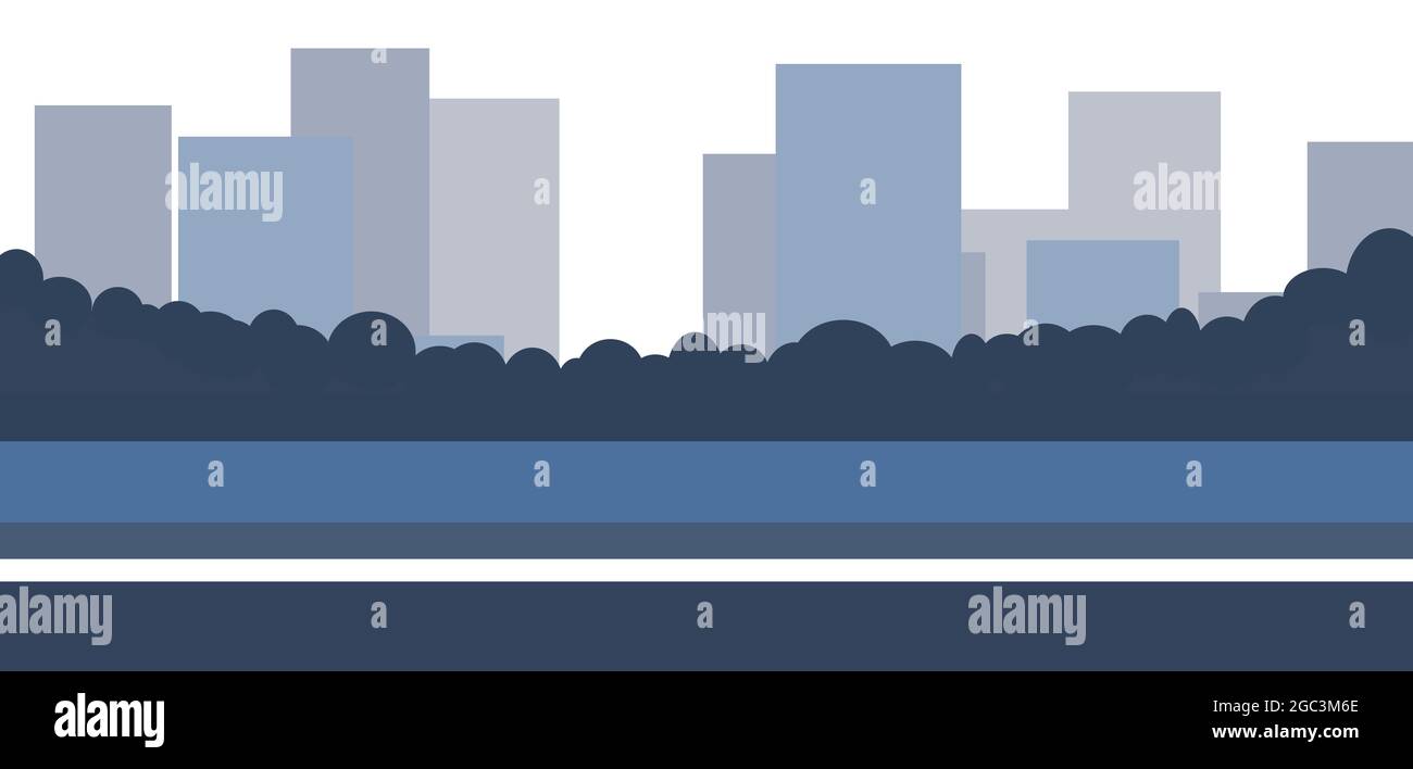 Abstract 2d cartoon business background with city and skyscrapers Stock ...