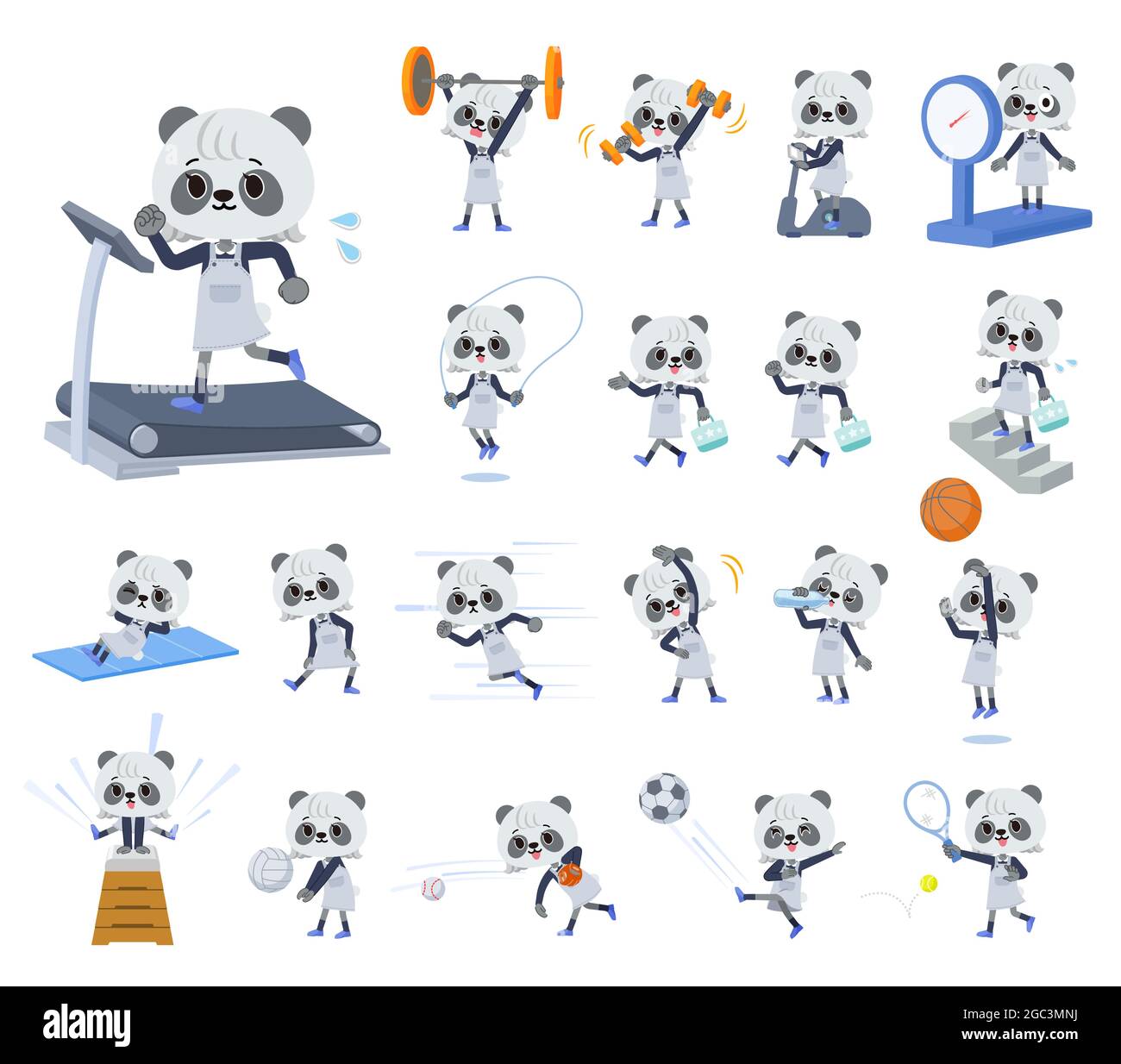 Panda gym illustration hi-res stock photography and images - Alamy