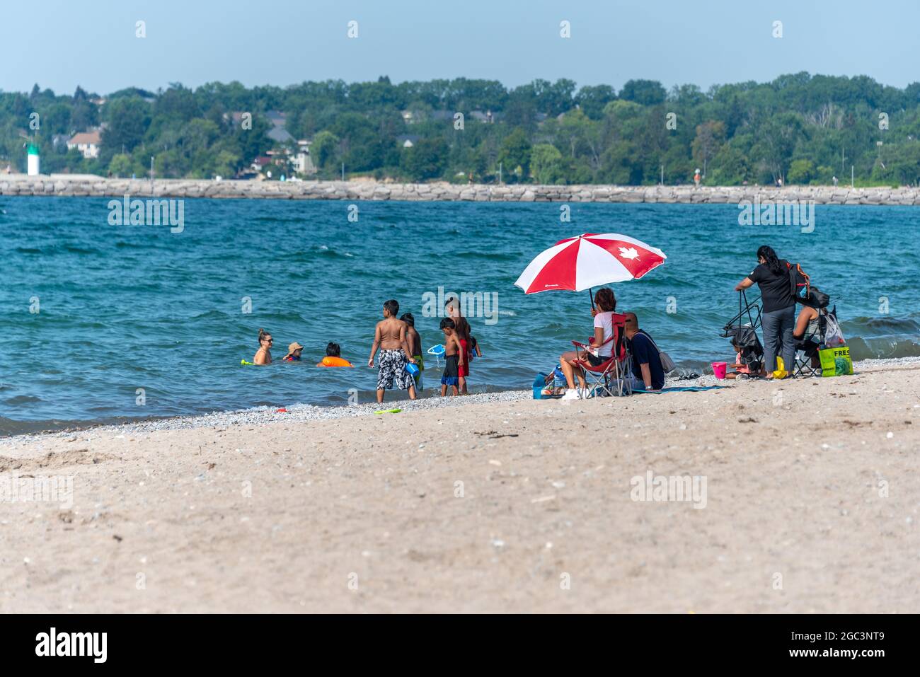 Beachfront Park in the City of Pickering in Ontario, Canada. The Lake ...