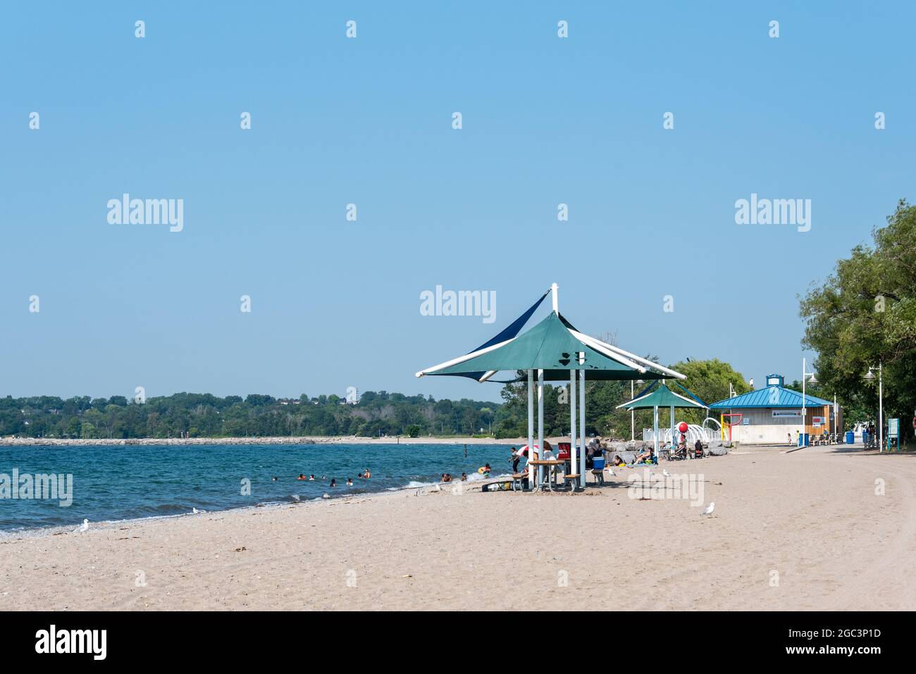Beachfront Park in the City of Pickering in Ontario, Canada. The Lake ...
