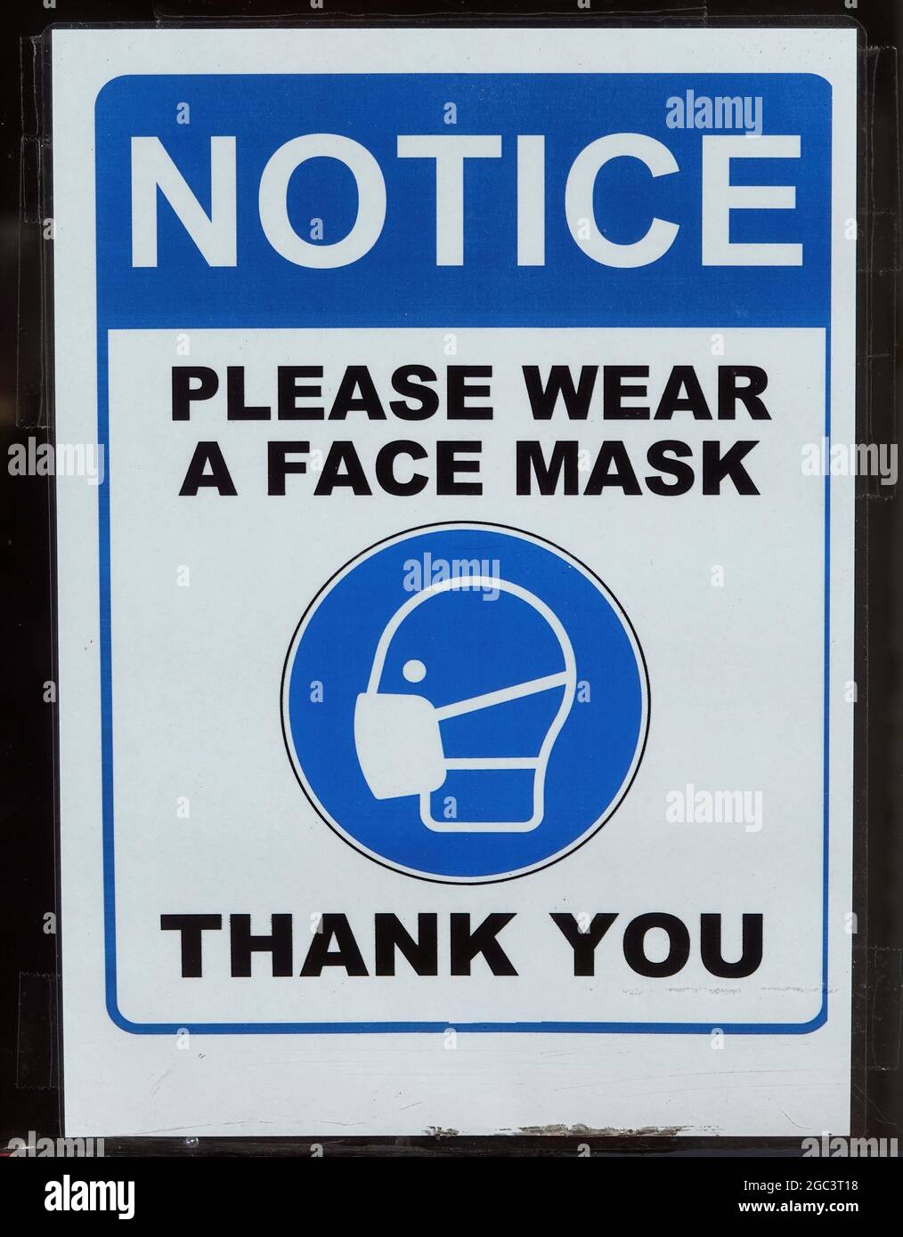 Vertical shot of a sign about wearing masks Stock Photo - Alamy