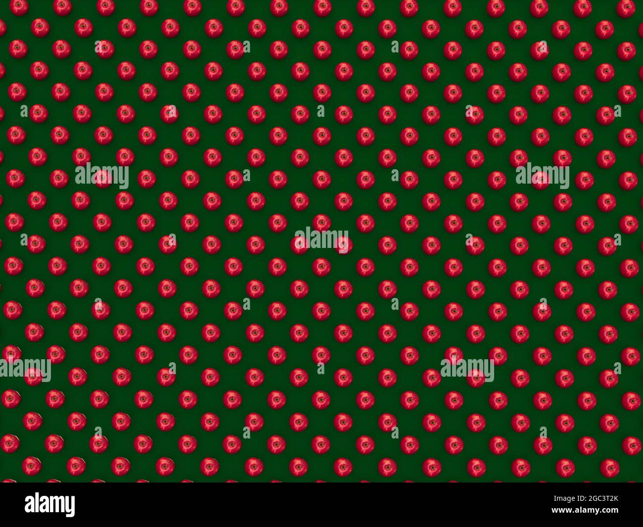 Rows of red apples on a green background - texture background Stock ...