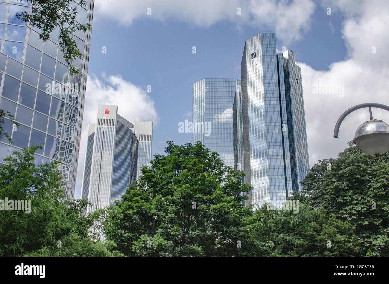 Frankfurt July 2021: High-rise buildings in Frankfurt's banking Stock ...