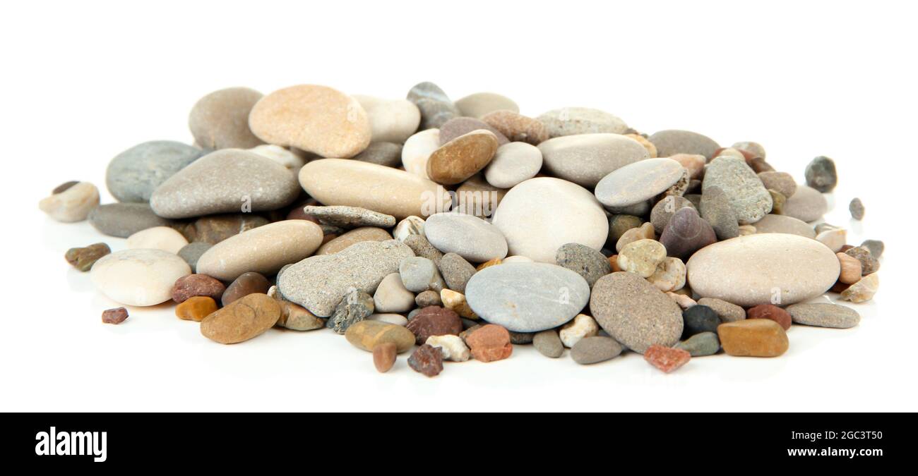 Sea stones isolated on white Stock Photo - Alamy