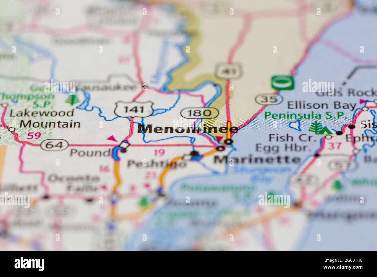 Menominee wisconsin on a map hi-res stock photography and images - Alamy