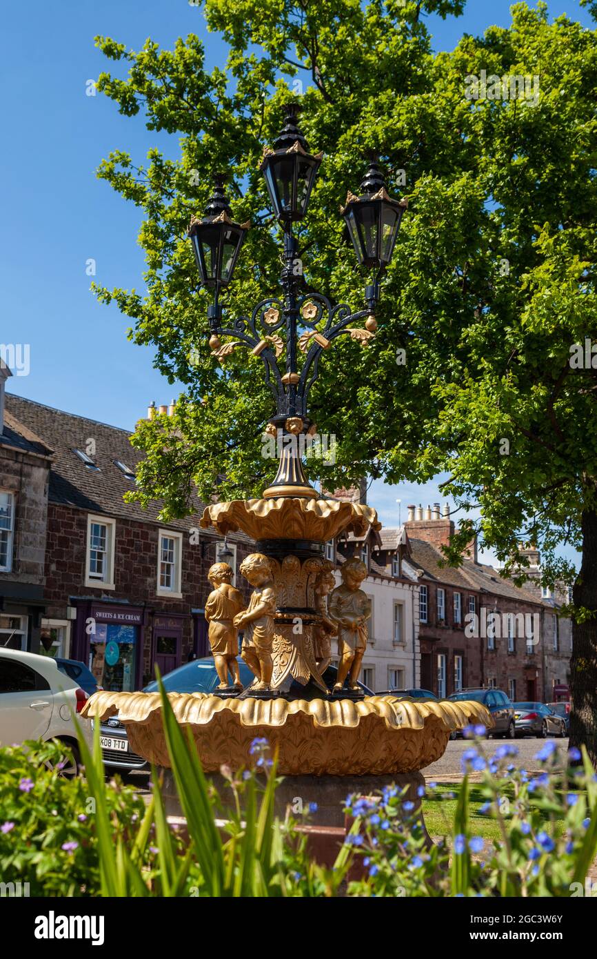 Restored cast iron Victorian fountain East Linton, East Lothian ...
