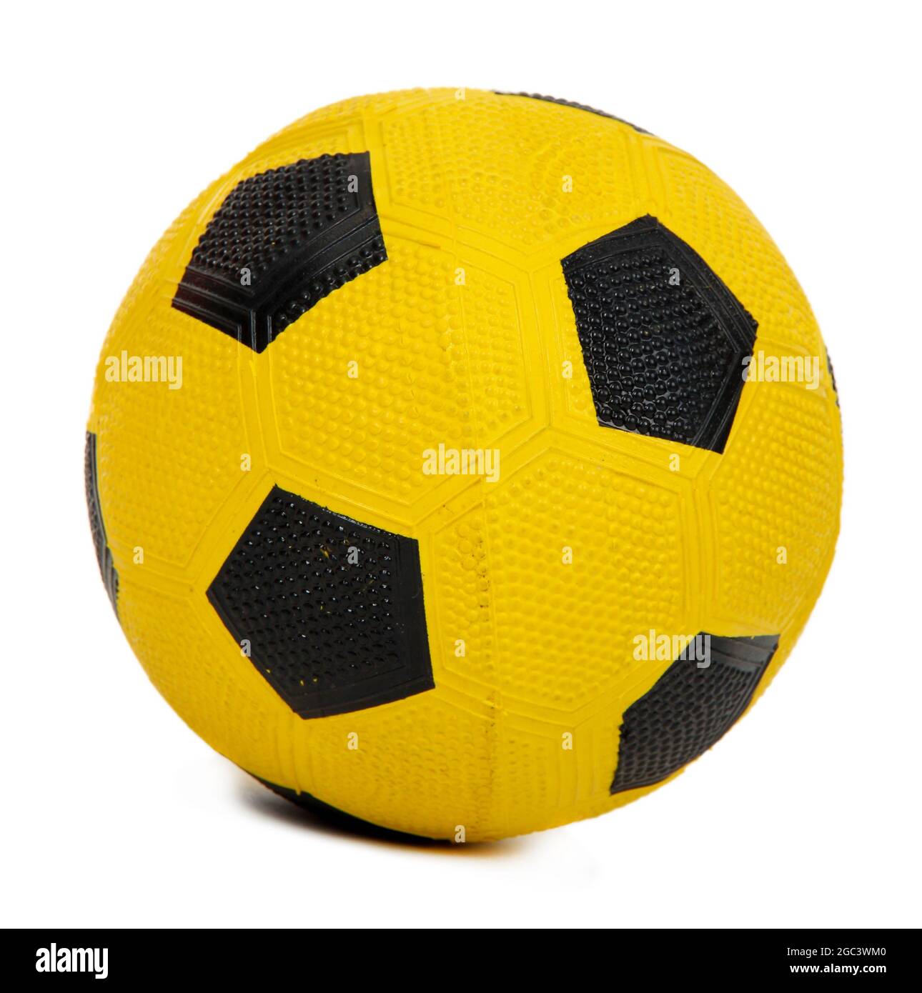 Children's yellow football ball, isolated on white Stock Photo - Alamy