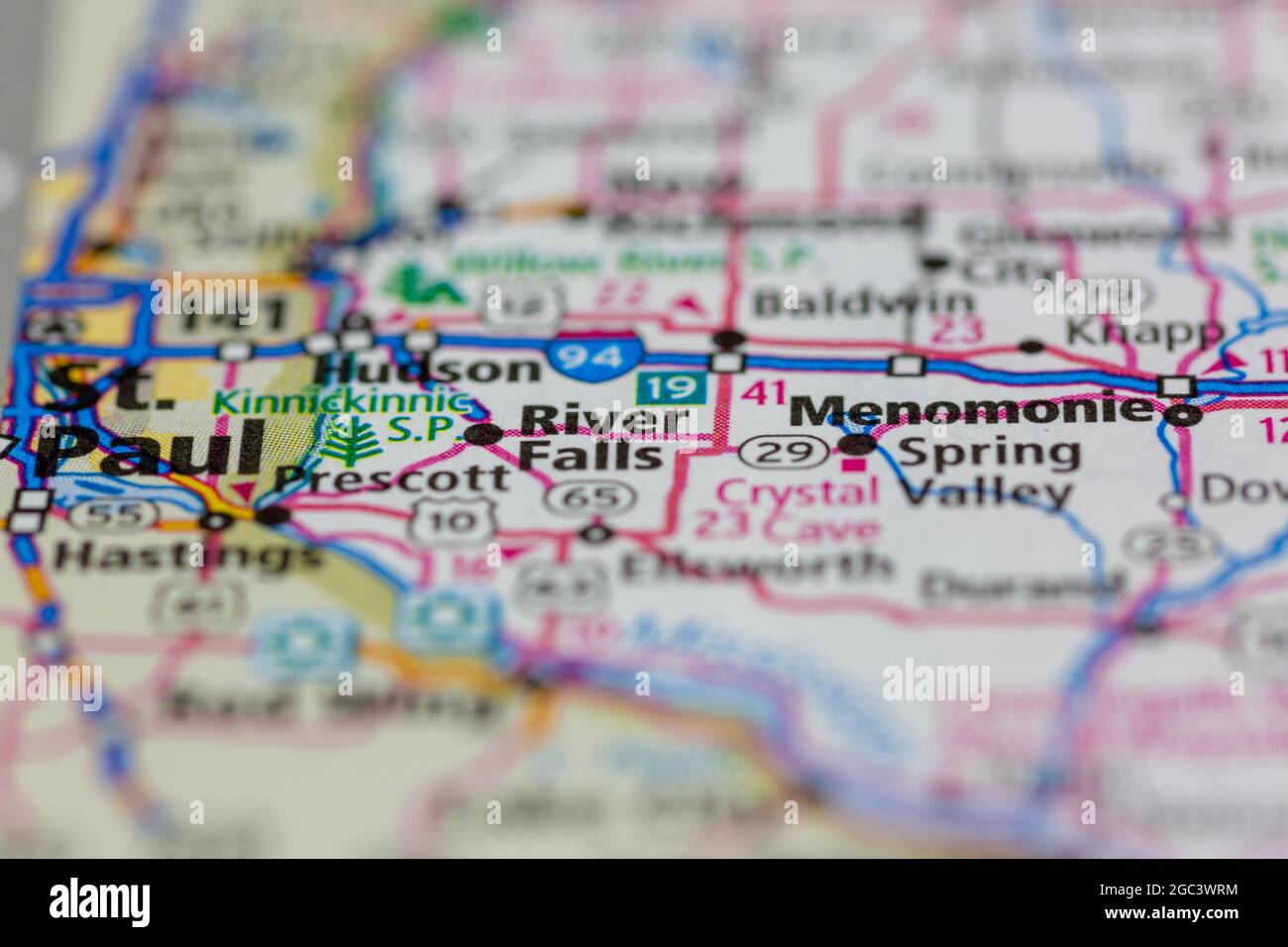 Map of river falls wisconsin hi-res stock photography and images - Alamy