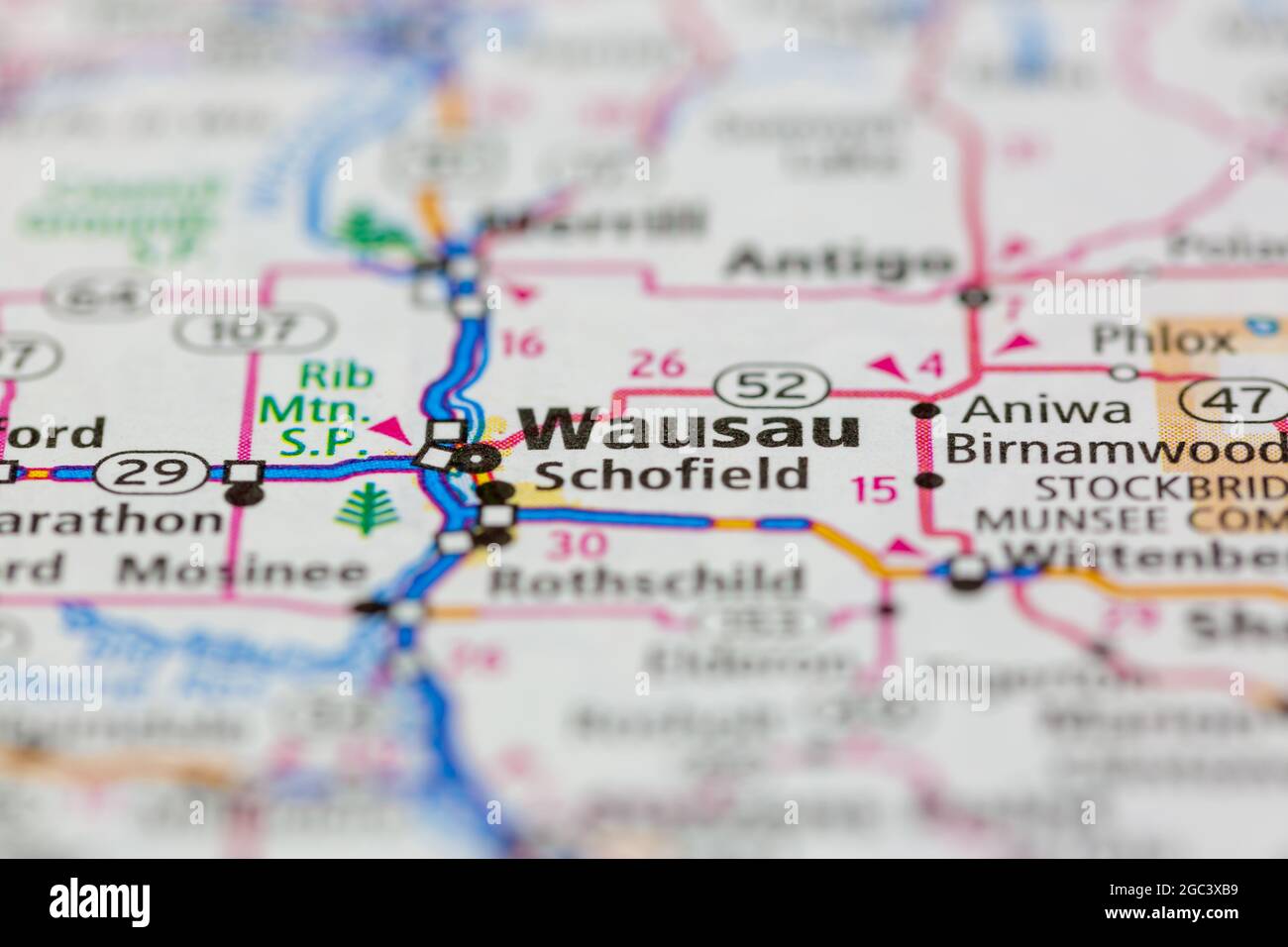 Wausau on a map hi-res stock photography and images - Alamy