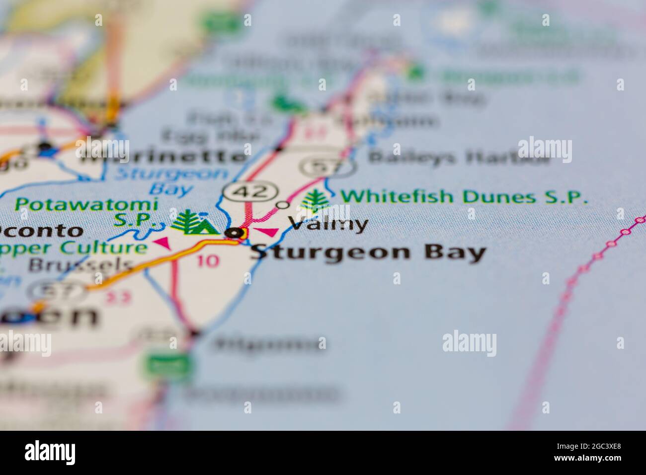 Valmy Wisconsin USA shown on a road map or Geography map Stock Photo ...