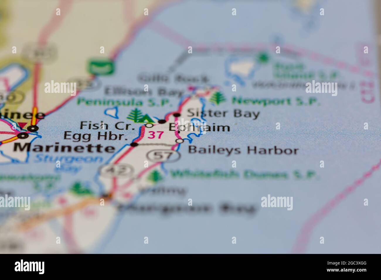 Map of ephraim wisconsin hi-res stock photography and images - Alamy