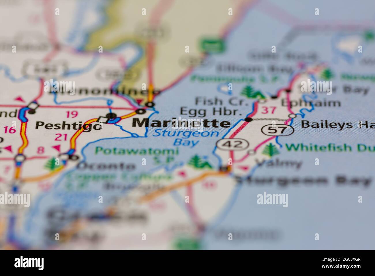 Marinette wisconsin on a map hi-res stock photography and images - Alamy