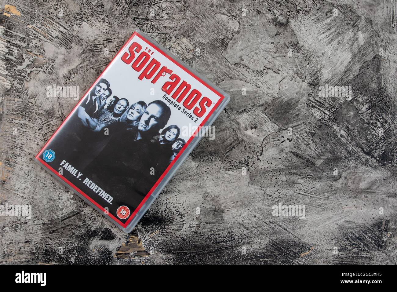 The second series of tv Mafia drama The Sopranos with a black and white ...