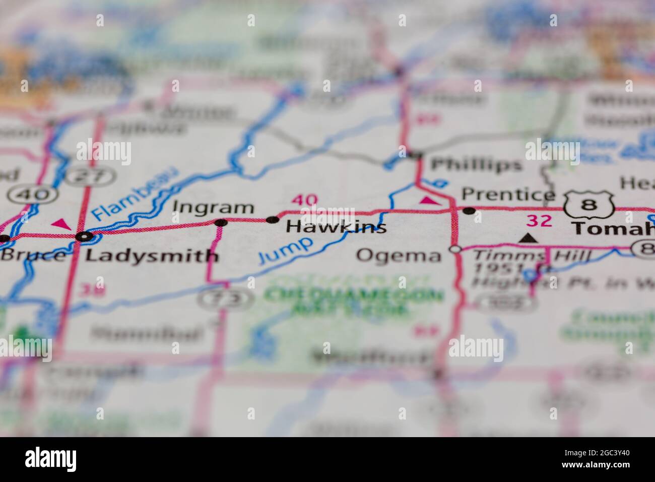 Hawkins on a map hi-res stock photography and images - Alamy