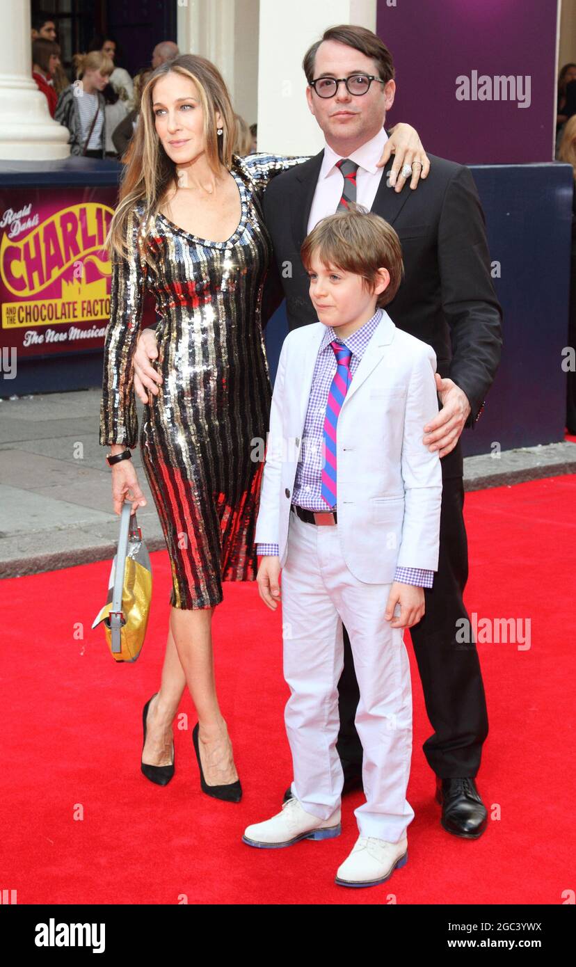 London. UK. Sarah Jessica Parker and Mathew Broderick and their son ...