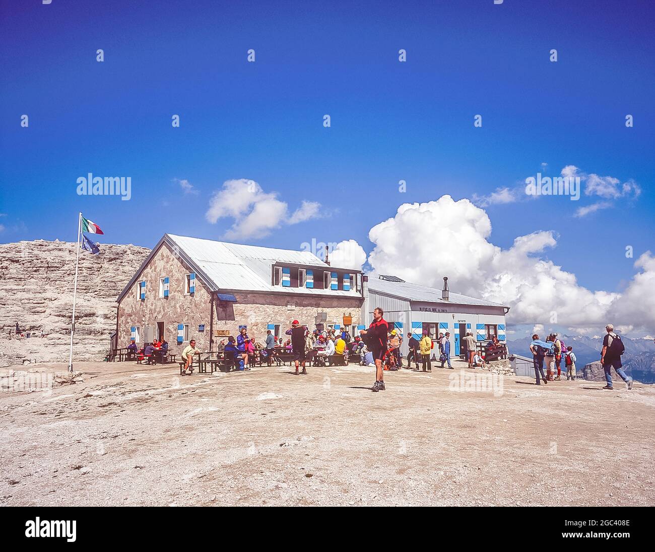 This is the Italian Alpine Club CAI owned Rifugio [Piz] Boe located on ...