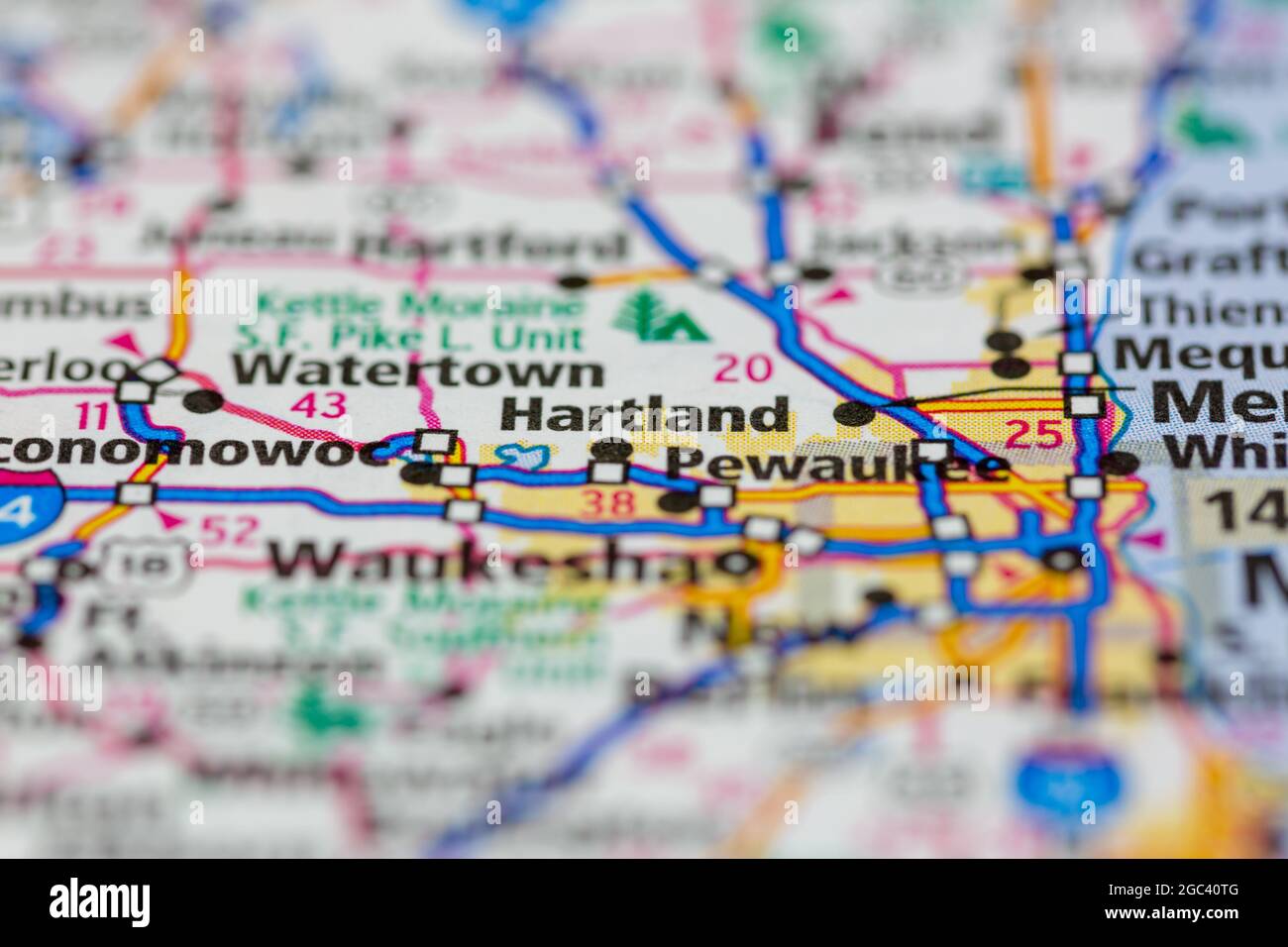 Map of hartland wisconsin hi-res stock photography and images - Alamy
