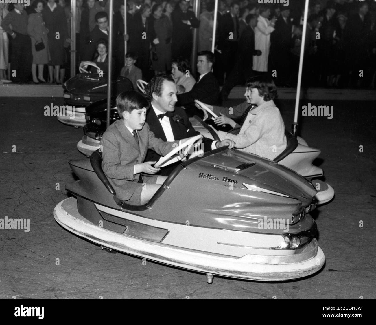 Prince Charles / The Prince of Wales in a bumper car, London December ...
