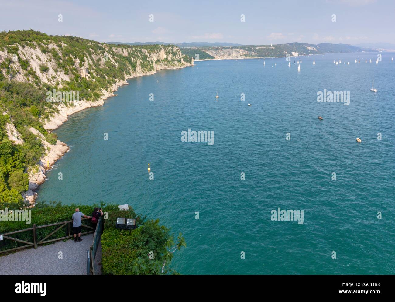 View on the Trieste coastline, Italy, near the Sistiana bay, from the ...