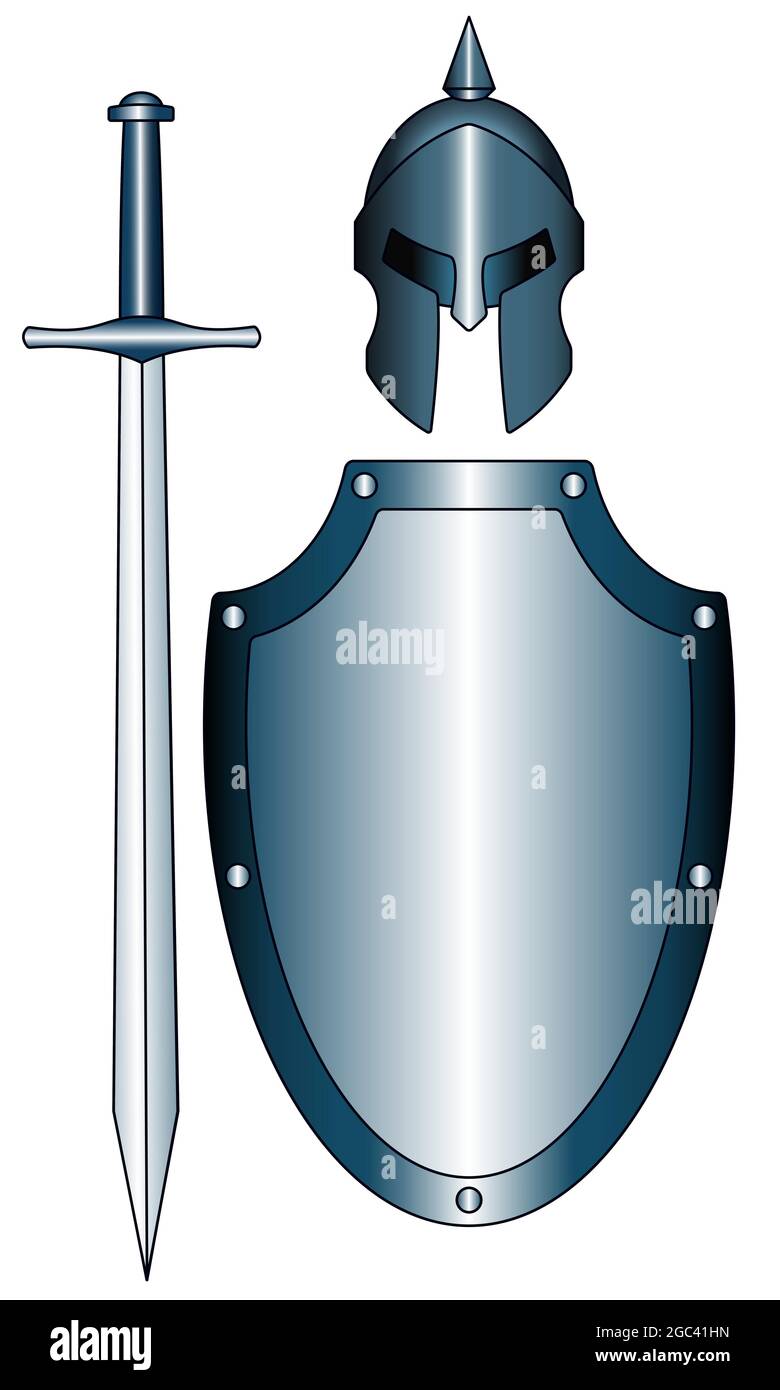 Gladiator sword shield Stock Vector Images - Alamy