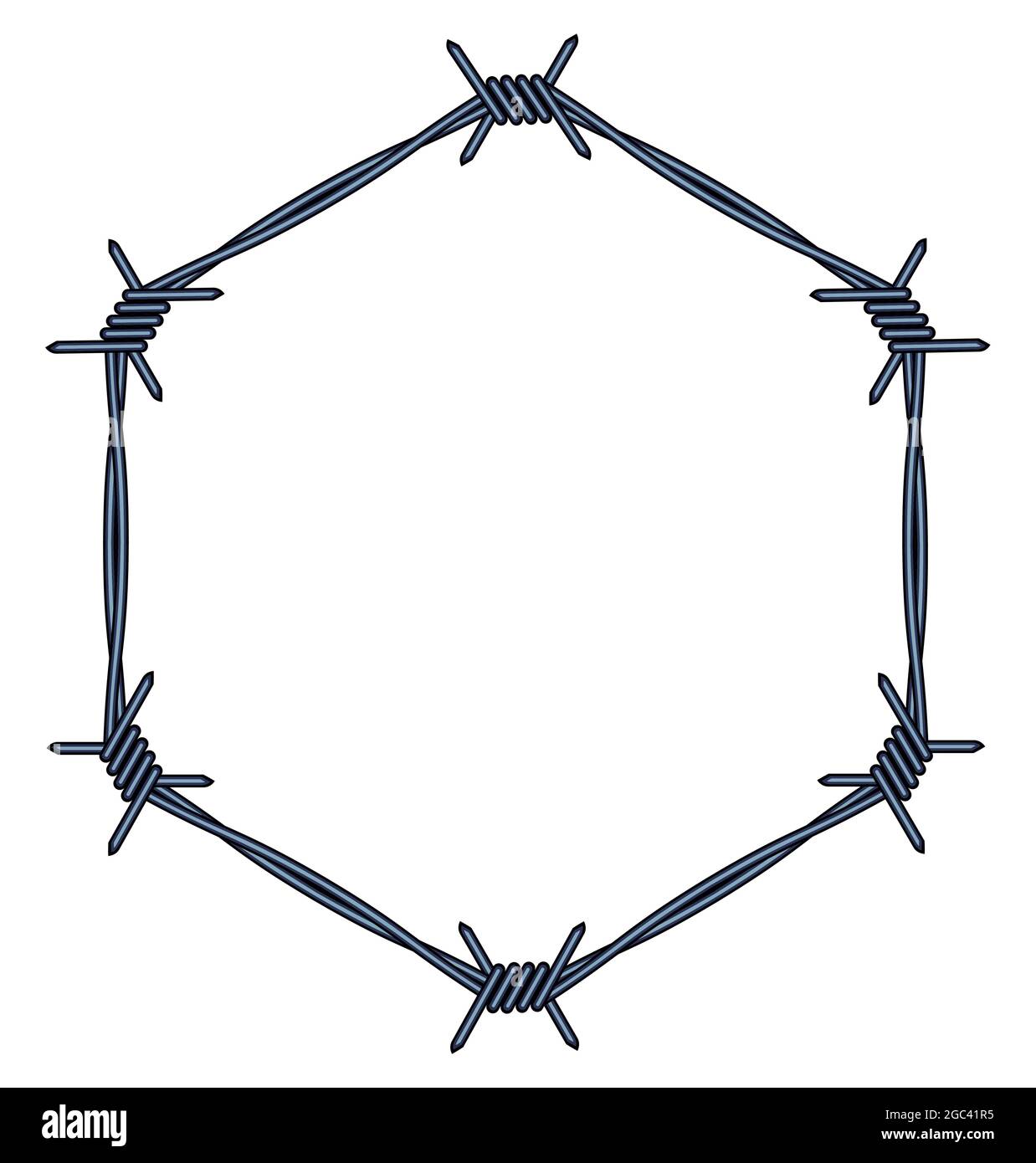 Illustration of the abstract barbed wire hexagon Stock Vector Image ...