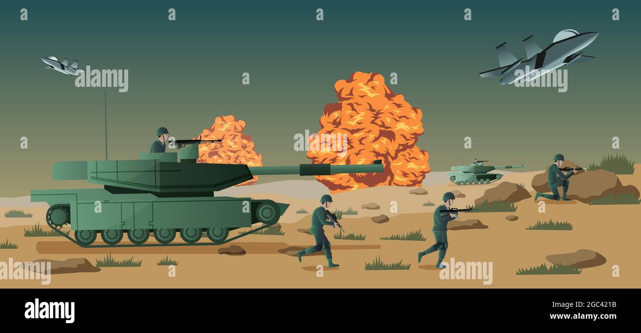Background of war in situation of the battle,vector illustration Stock ...