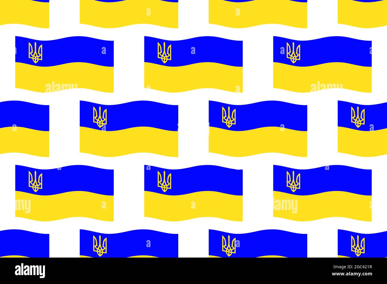 Seamless pattern of waving flag and coat of arms of Ukraine Stock ...