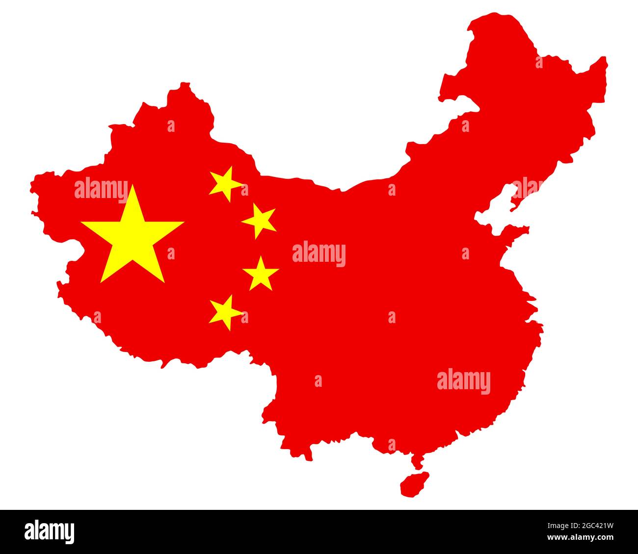 Concept flag on map of China. Source of map: http://www.lib.utexas.edu ...