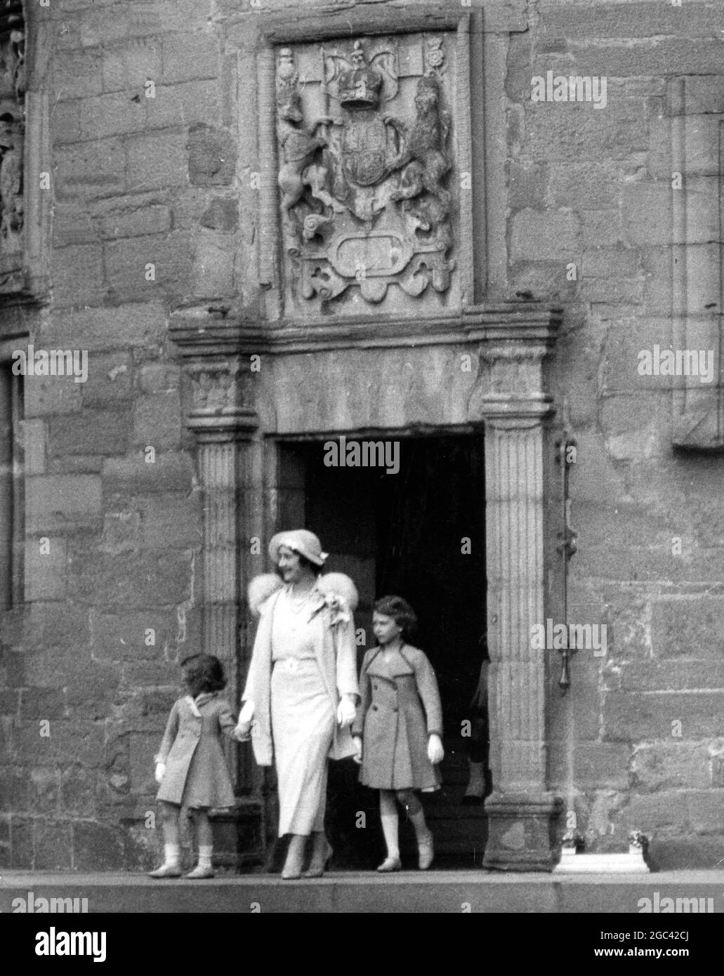 Duchess of York and Princess Elizabeth and Princess Margaret at Glamis ... Duchess of York and Princess Elizabeth and Princess Margaret at Glamis ...